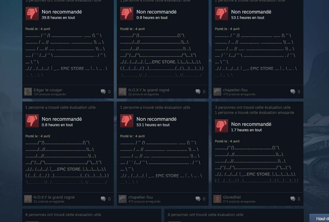 Et forcément, la saga Borderlands subit un critic bombing sur Steam ...